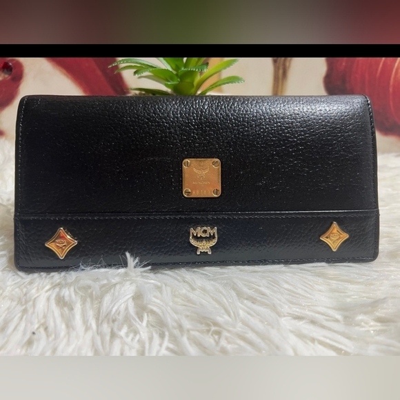 MCM | Bags | Mcm Long Black Wallet | Poshmark